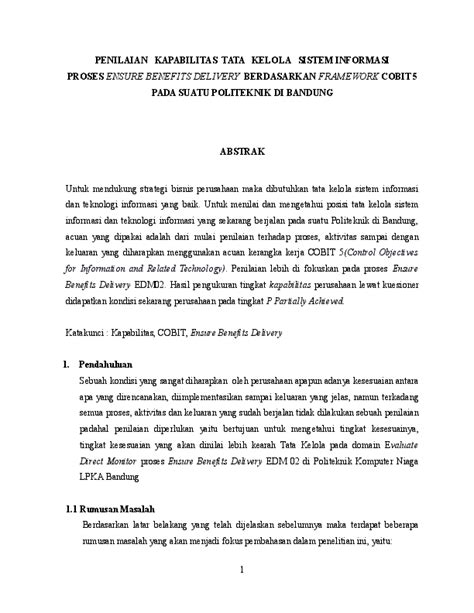 Doc Penilaian Kapabilitas Tata Kelola Sistem Informasi Proses Ensure Benefits Delivery