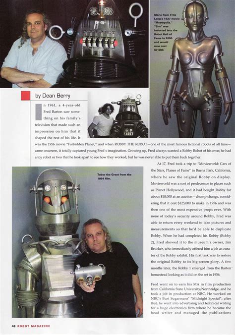 Robot Magazine Feature On Hollywood Robots And Fred Barton