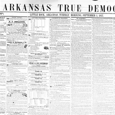 Arkansas True Democrat Masthead Encyclopedia Of Arkansas
