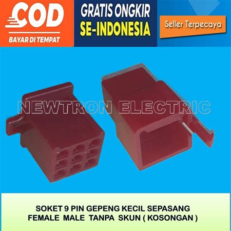 Jual Soket Kabel Gepeng Pin Kecil Sepasang Cewek Cowok Male Female Original Tanpa Skun Warna