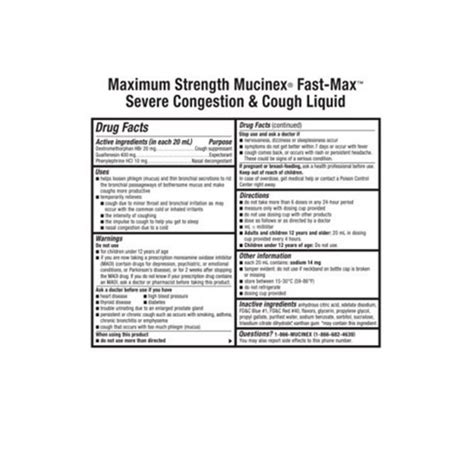 Mucinex Fast Max Severe Congestion Cough Liquid Oz