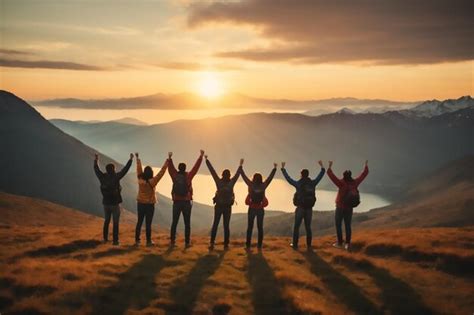 Premium Photo Big Group Of People Having Fun In Success Victory And