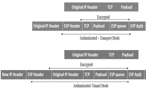 Esp Encapsulation On Tunnel And Transport Mode Download Scientific Diagram
