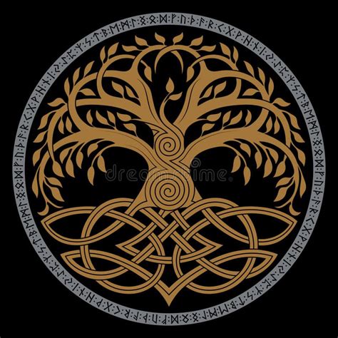 Viking Design World Tree From Scandinavian Mythology Yggdrasil And