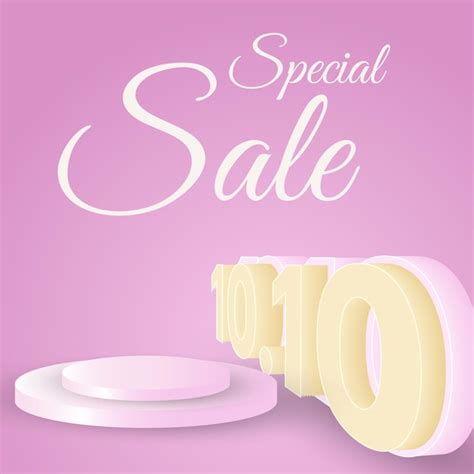 3d 연단이 있는 파스텔 색상의 판매 배너 소셜 미디어 게시물 템플릿 프리미엄 벡터