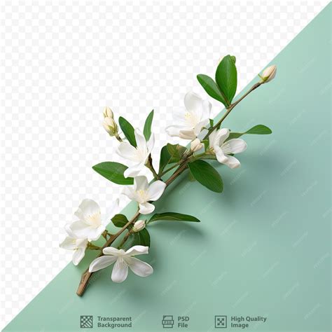 투명한 배경에 흰색 자스민 꽃 프리미엄 Psd 파일