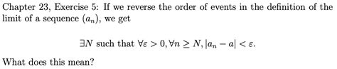 Solved Chapter Exercise If We Reverse The Order Of Chegg Com