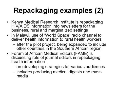 Repackaging Of Health Information Module 6 3 Objectives