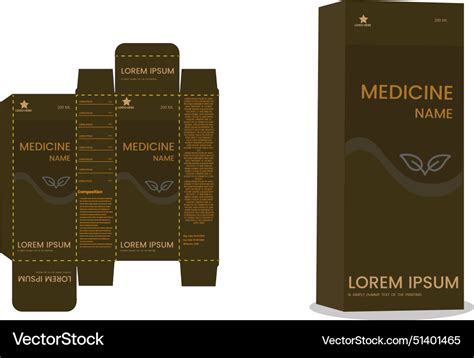 Medicine Box Packeging Design Template Set Of Med Vector Image