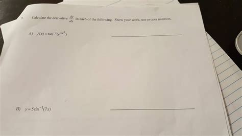 Solved Calculate The Derivative Dydx In Each Of The