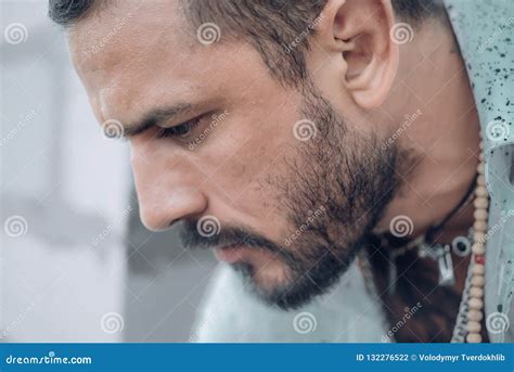 Male Portrait In Sadness Mans Fashions Handsome Man Closeup Portrait