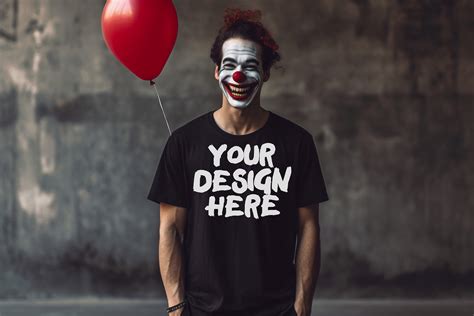 Joker T Shirt Mockup Scary Tee Shirt Mockups The Joker T Shirt Mockup