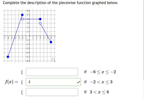 Solved Complete The Description Of The Piecewise Function