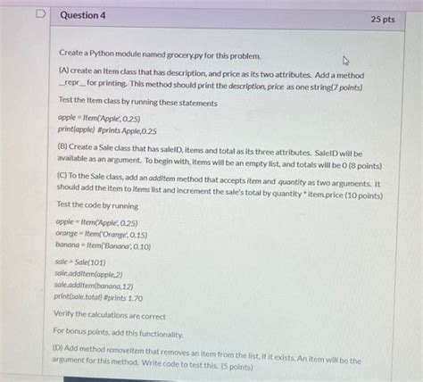 Solved D Question 4 25 Pts Create A Python Module Named