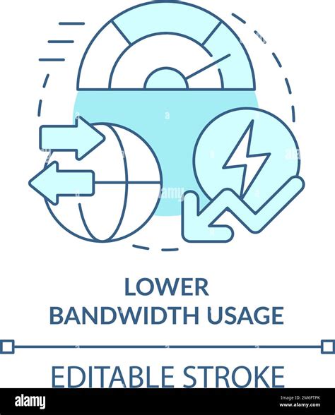 Lower Bandwidth Usage Turquoise Concept Icon Stock Vector Image And Art