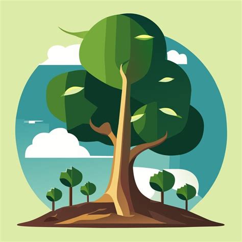 premium vector green initiative tree planting vector art collection
