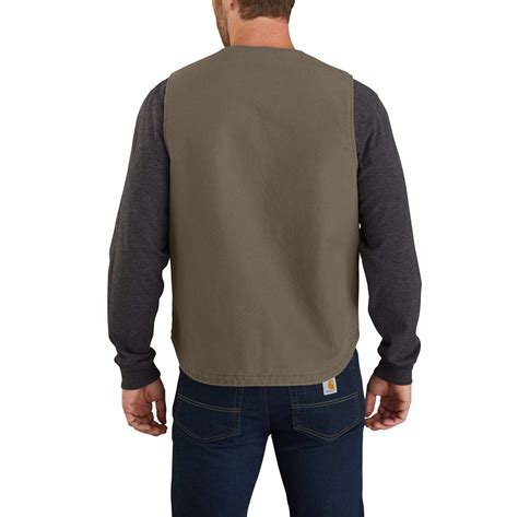 Relaxed Fit Washed Duck Sherpa Lined Vest Carhartt Reworked