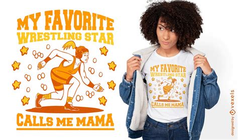 Wrestling Girl Athlete T Shirt Design Vector Download