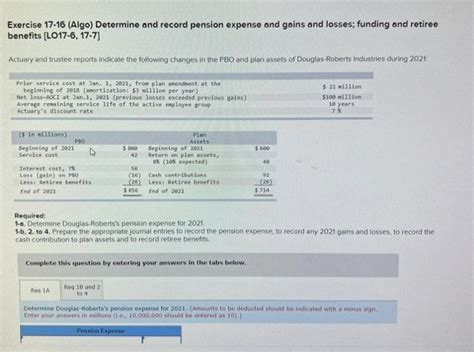 Solved Exercise 17 16 Algo Determine And Record Pension Chegg