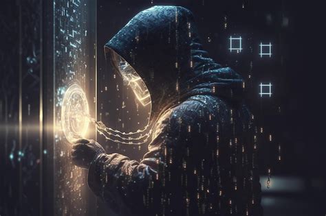 Premium Photo Cybersecurity Computer Hacker With Hoodie Vulnerability And Hackercodingmalware