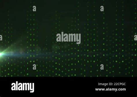 Animation Of Falling Binary Coding Over Black Background Technology