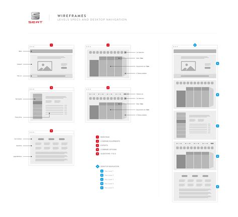 Wireframe Seating Grid Layouts