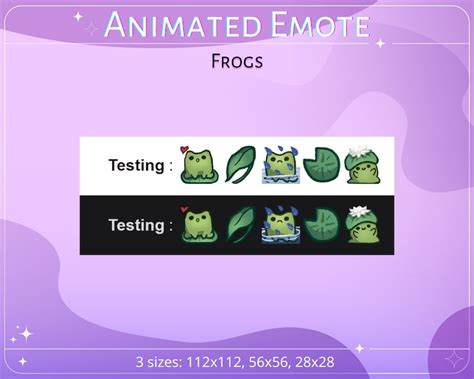 Cute Animated Frog Emotes Pack For Twitch Animated Emotes Kawaii