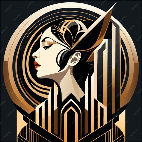Premium Vector Elegant Womans Head With Angular Patterns Tattoo