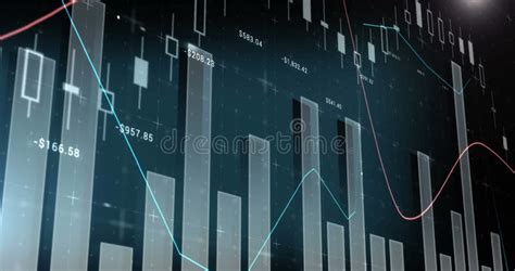 Image Of Mail Icons With Statistics And Financial Data Processing Stock