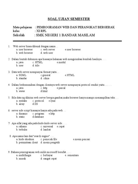 Pemrograman Web Dan Perangkat Bergerak Pdf