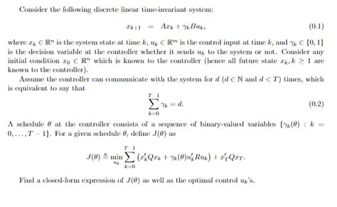 Solved Consider The Following Discrete Lincar Time Invariant