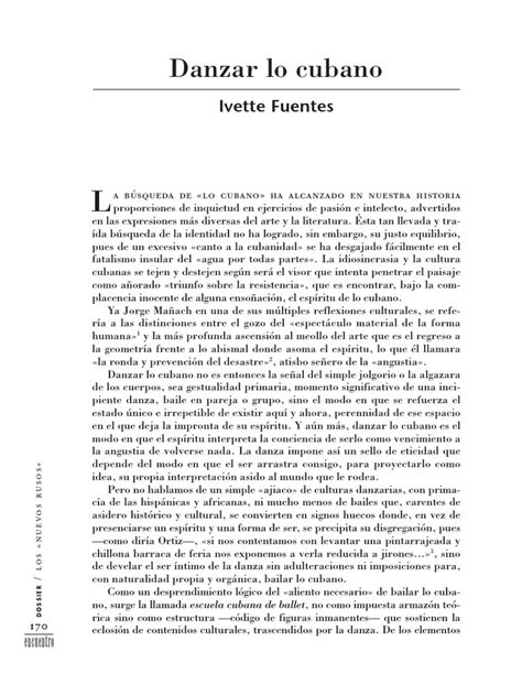 Danzar Lo Cubano Artículo Pdf Bailes Alma