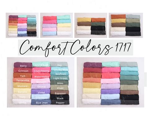 Color Chart Bundle C Comfort Colors Chart CC Color Chart Comfort Colors Color Swatch