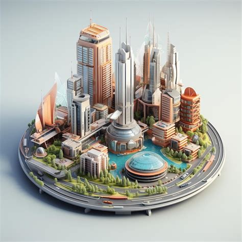 Premium Ai Image Isometric 3d Rendering Of City