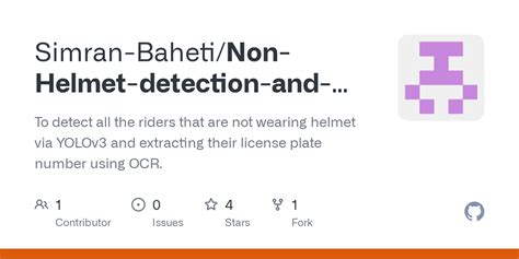 Github Simran Baheti Non Helmet Detection And License Plate Number
