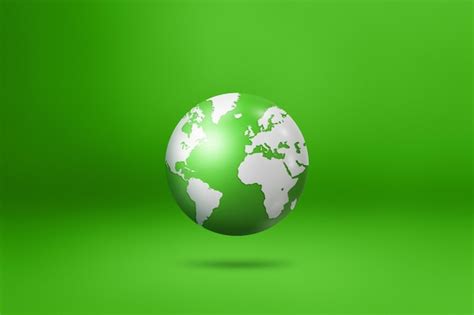 Mapa Da Terra Do Globo Do Mundo Isolado No Fundo Horizontal Verde