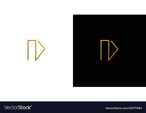 Modern And Luxury Nd Letter Initials Logo Design Vector Image