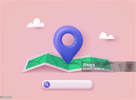 네비게이터 핀 화이트 색상은지도로 모형 검색 장소 Gps 탐색 및 여행 위치 3d 웹 벡터 삽화입니다 거리에 대한 스톡 벡터