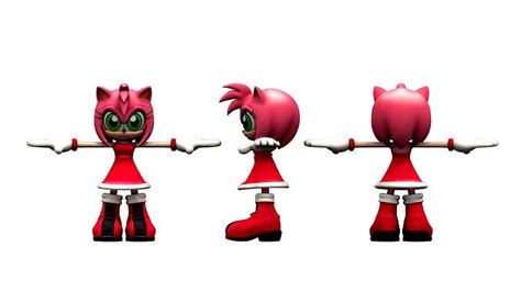 Cartoon Amy Rose 3d Model