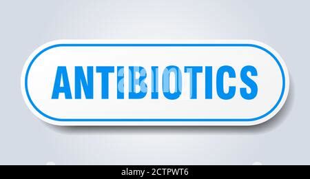 Antibiotics Sign Rounded Isolated Sticker White Button Stock Vector