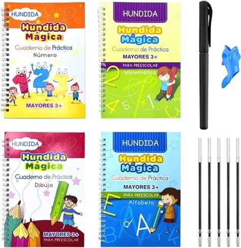 Libro Mágico Escritura Caligrafía Cuaderno Reutilizable Niño Meses