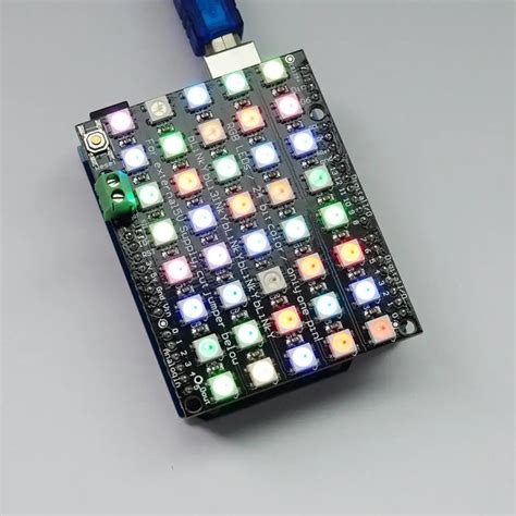 Placa De Módulo Led Endereçável Para Arduino Pixel Dot Matrix Shield 40 Rgb Ws2812b 5x8
