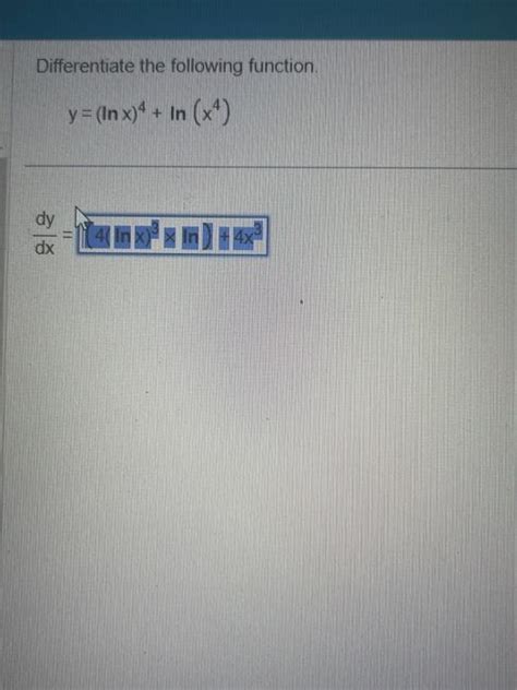 Solved Differentiate The Following Function