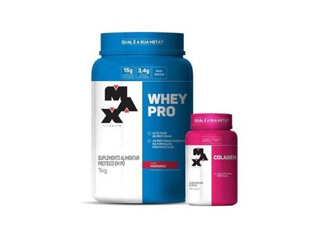 Combo Whey Protein Kg E Colágeno Caps Max Titanium em Promoção é no Buscapé