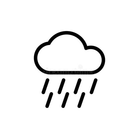 Rainy Weather Icon Isolated On Black Rainy Weather Symbol Suitable For Graphic Design And