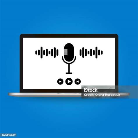 팟 캐스트 라디오 온라인 과정 젊은 사람들은 디지털 오디오 파일 온라인 쇼의 에피소드 시리즈를 기록합니다 대형 마이크 컴퓨터