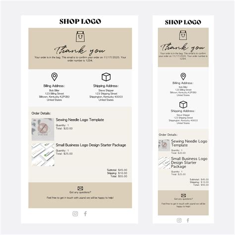 Shopify Order Confirmation Email Template