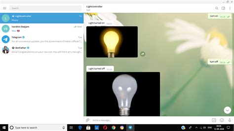 light controlling using telegram bot by mounika n medium