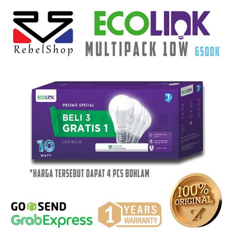 Jual Lampu Ecolink 3 Free 1 LED Bulb Multipack 10W Putih 10Watt 10