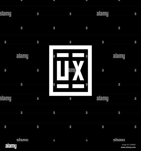 Ux Initial Logo With Square Rectangular Shape Style Design Ideas Stock